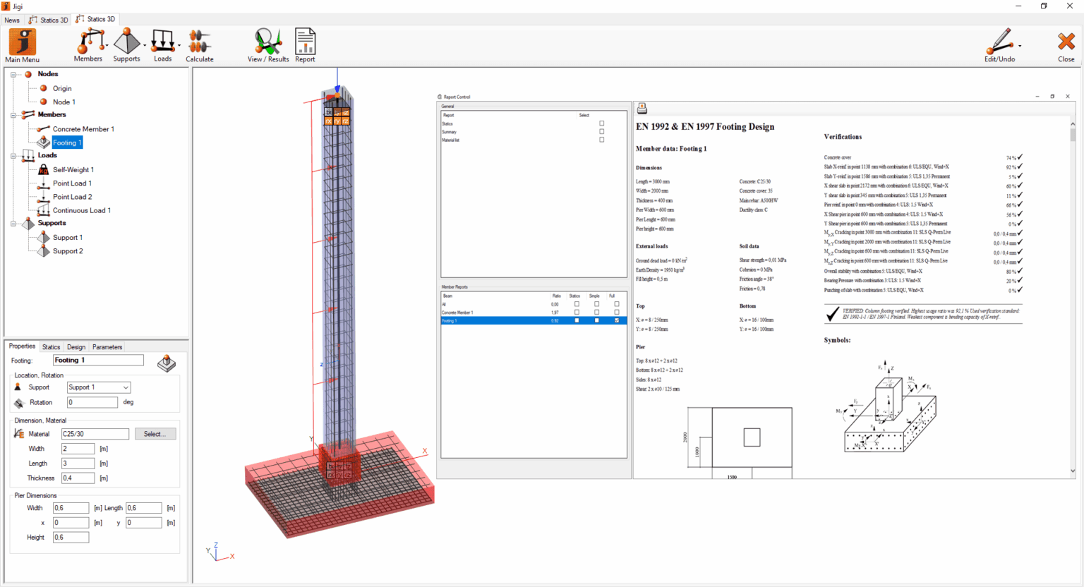 Footing Structural Model | StruSoft