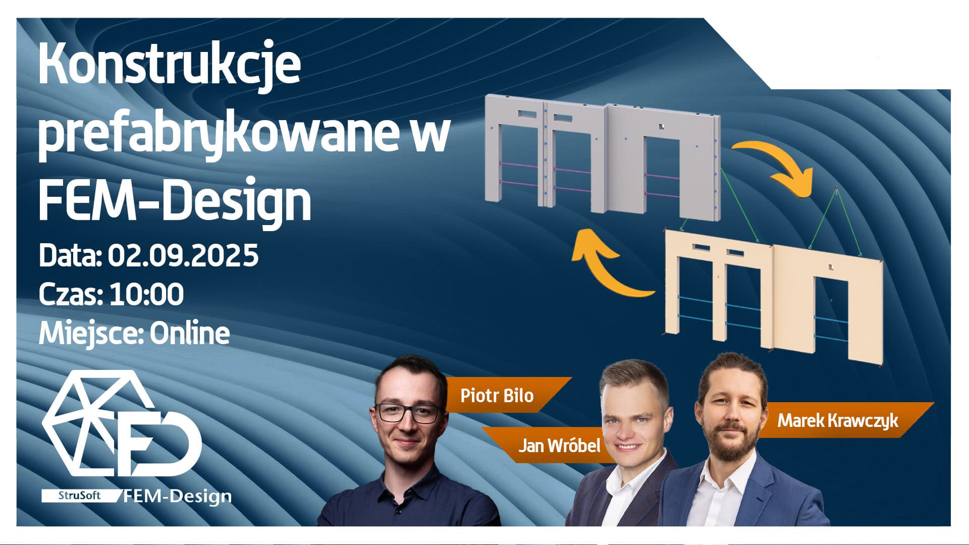 Konstrukcje prefabrykowane w FEM-Design - case study z praktykiem | StruSoft