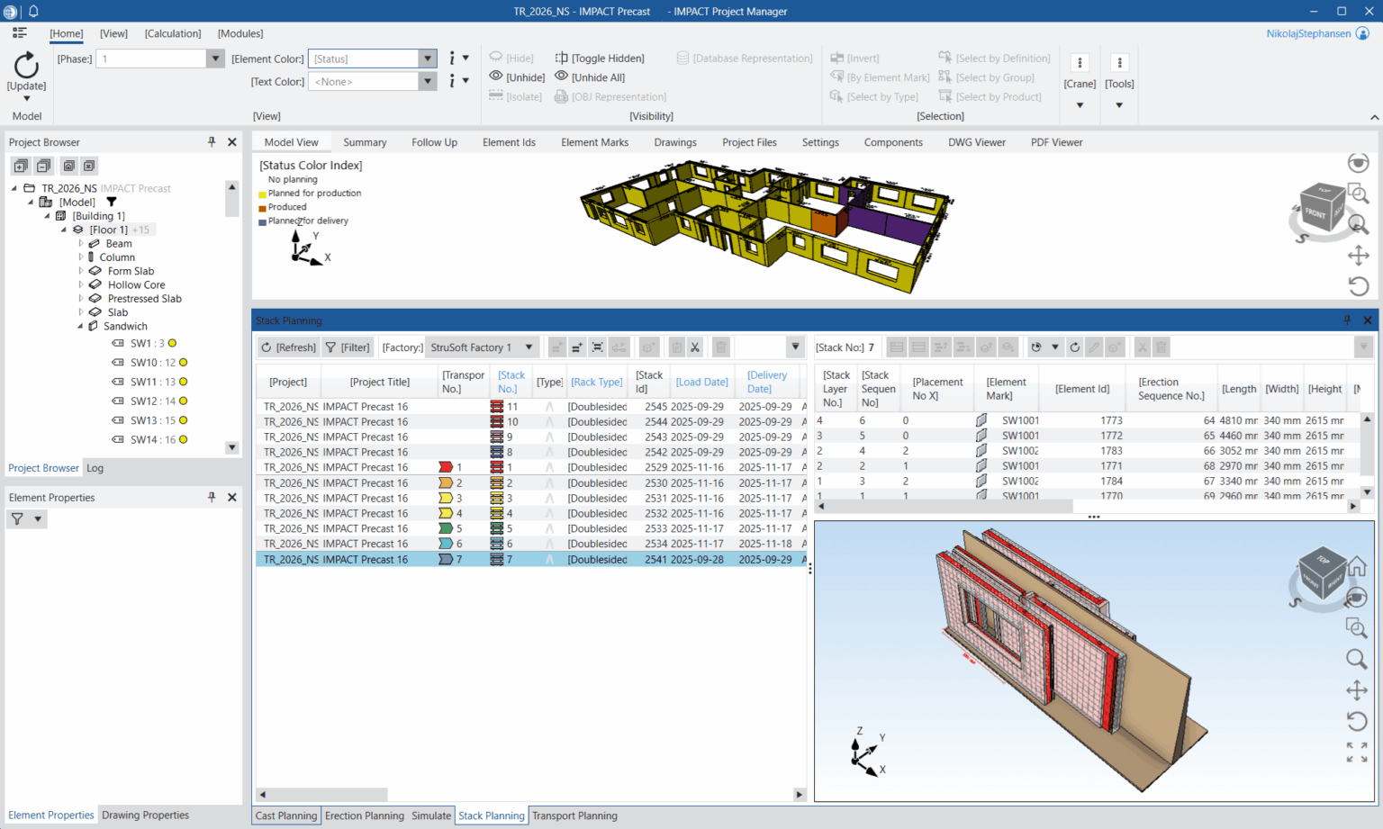 Precast Stack Planning | StruSoft